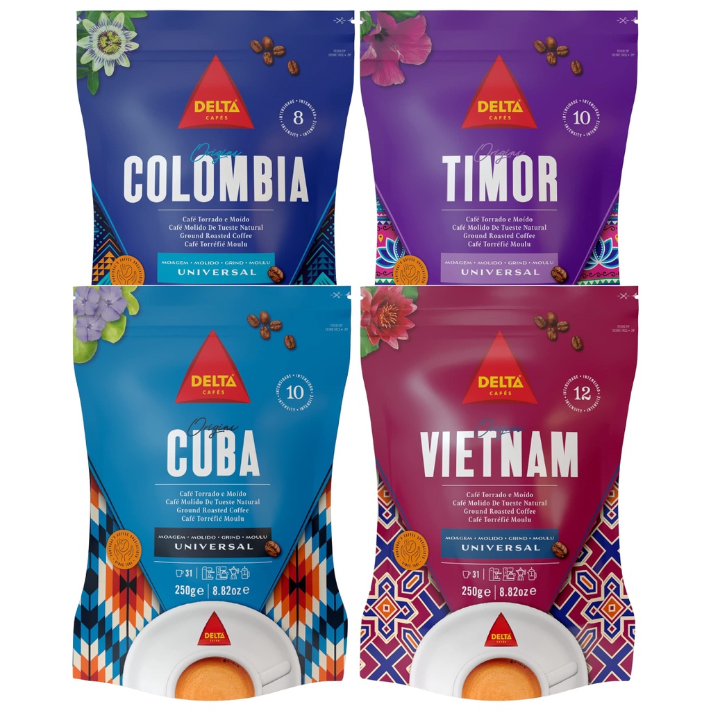 Kit Café em Pó Origens Moído Torrado Delta Q 250g | Shopee Brasil