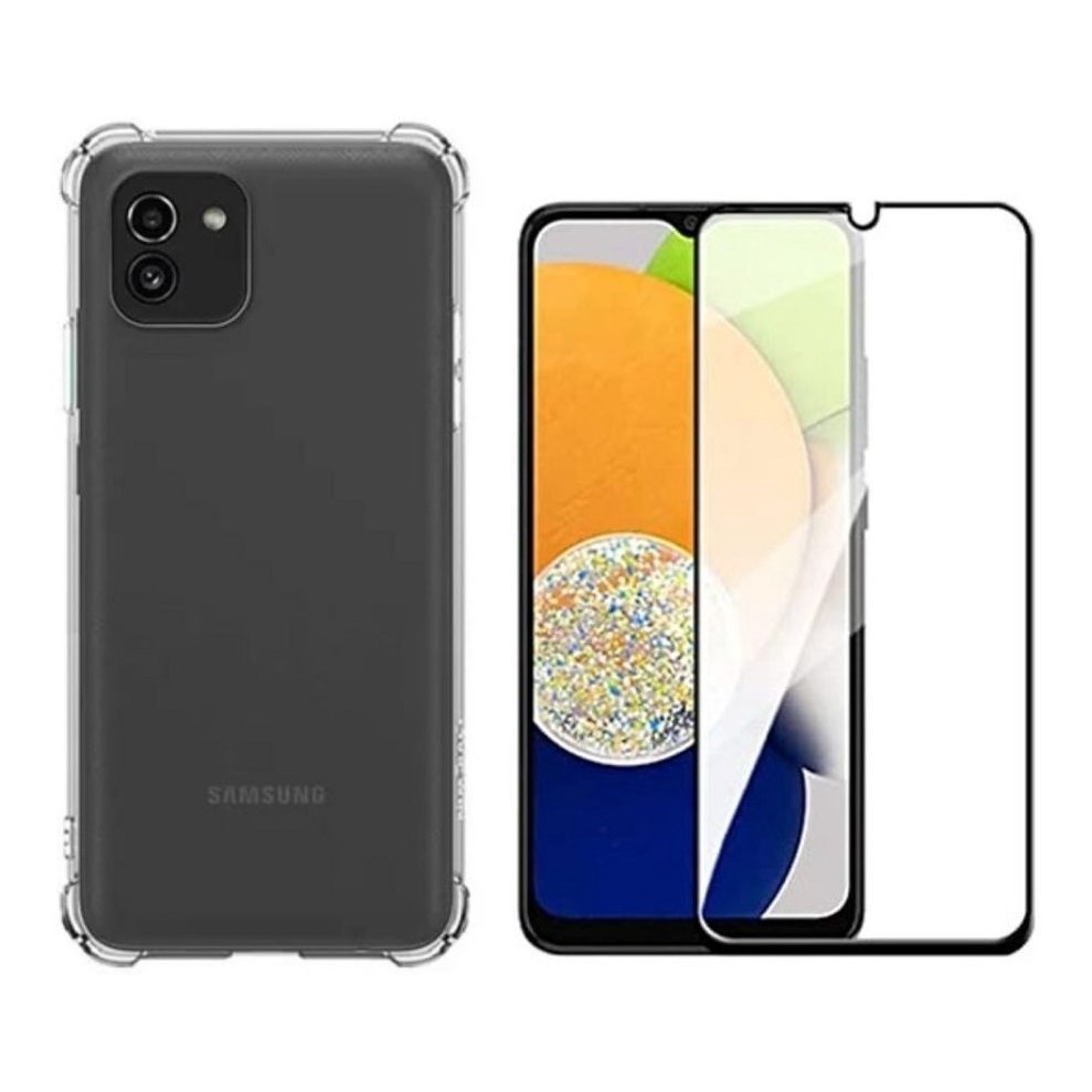 Capa Case Capinha Anti Impacto Para Galaxy A03 Película 3d Vidro