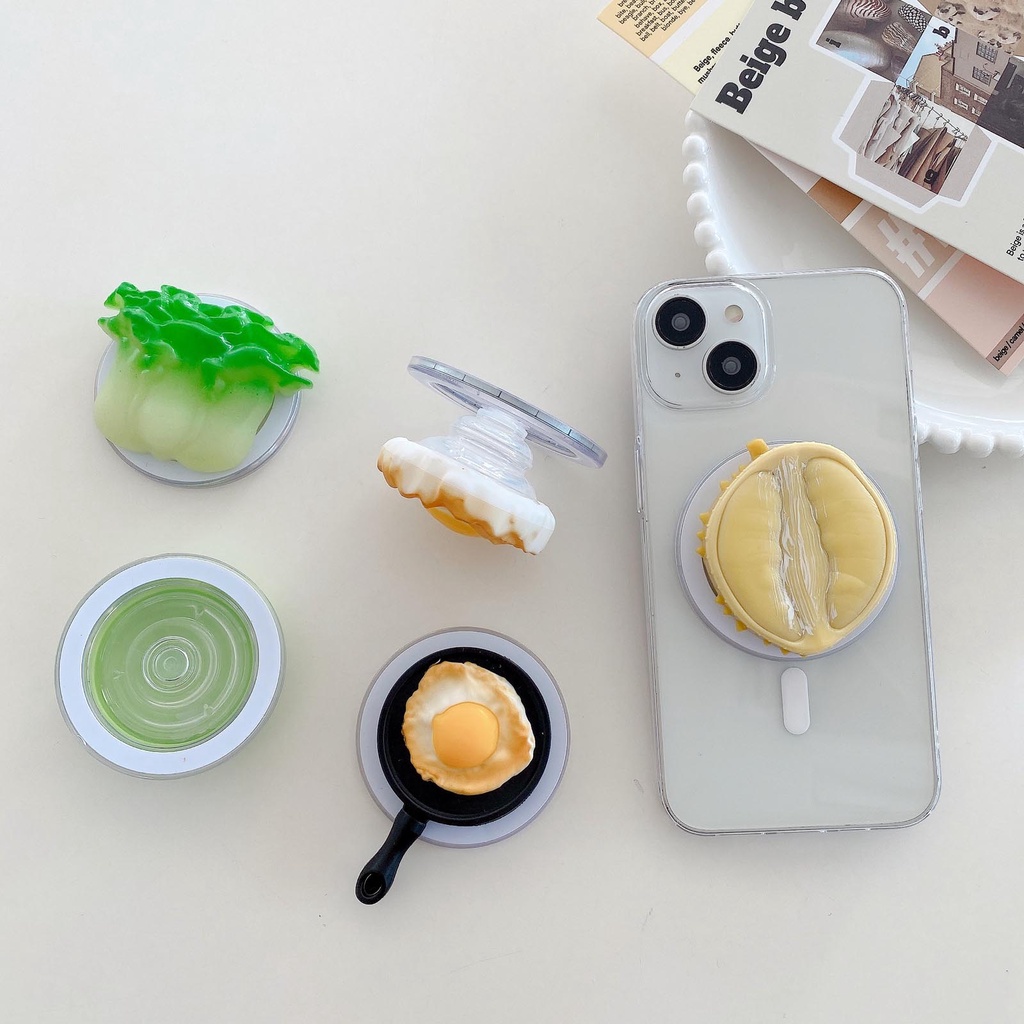 Korea Cute 3D Roasted Chicken For Magnetic Phone Griptok Grip Tok Stand ...