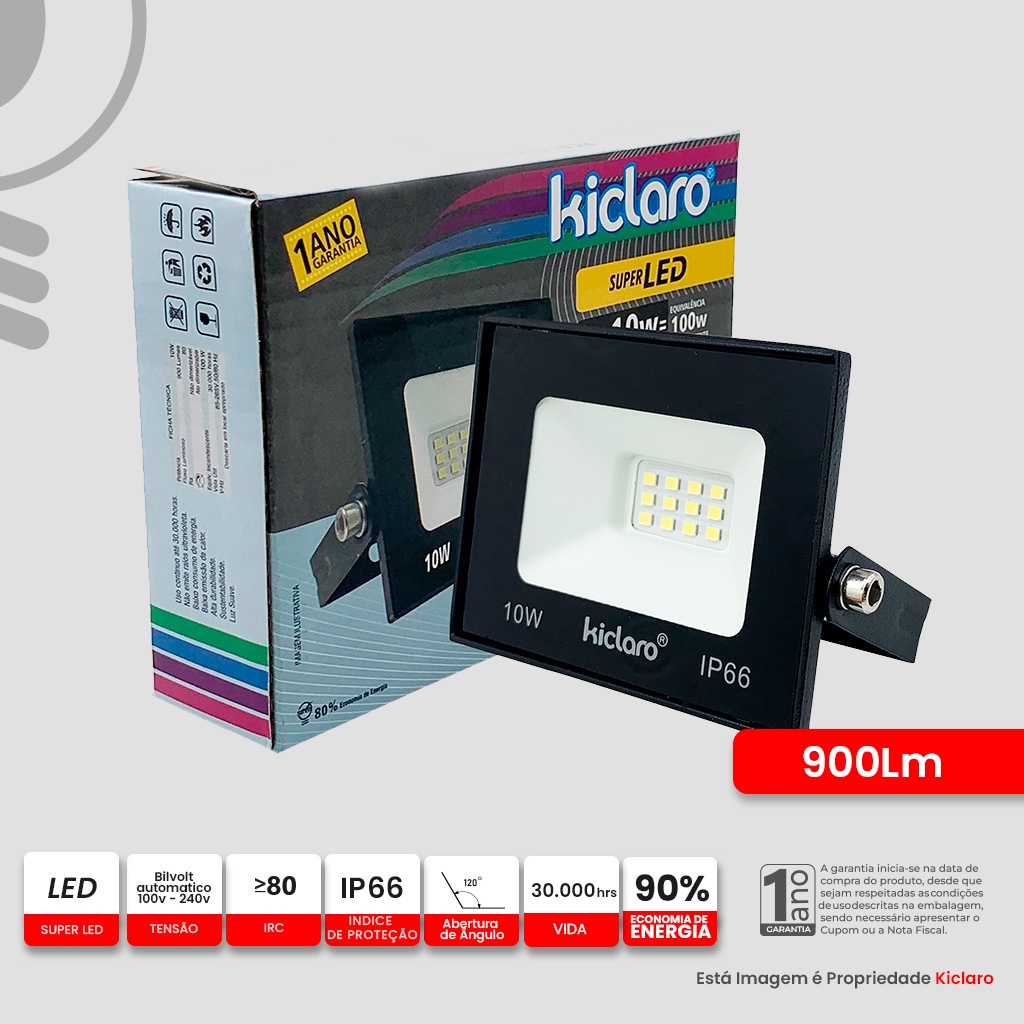 Refletor LED SMD Holofote 10w Prova D'água Bivolt Aluminio Externo IP66 Kiclaro Verde | Shopee ...
