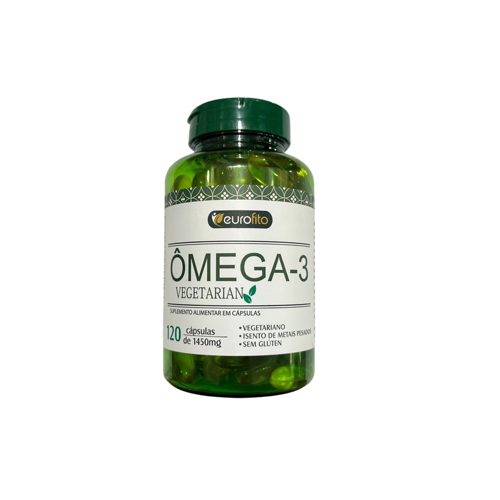 ômega 3 Eurofito Vegetariano 120 cápsulas de 1450mg | Shopee Brasil