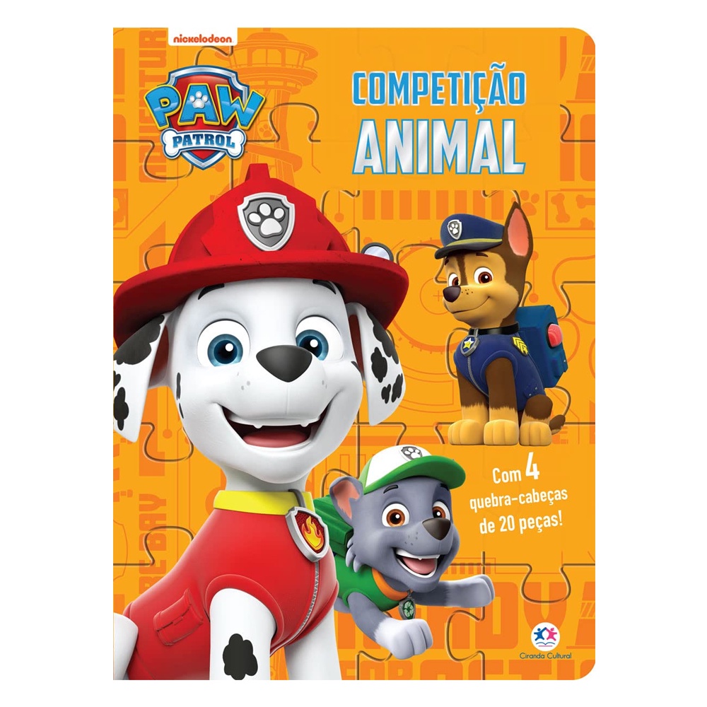 Livro Quebra-Cabeça 4 Infantil Patrulha Canina Desenho Chase | Shopee ...