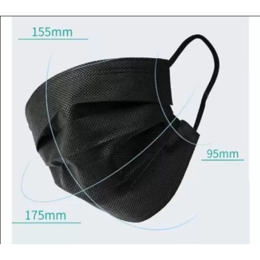 Máscara Preta Descartável Tripla Face com 50 Unidades | Shopee Brasil