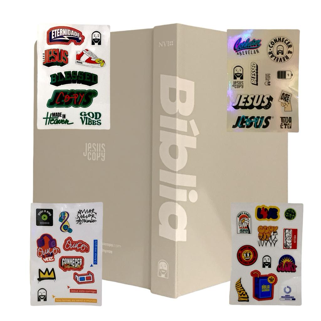 Bíblia Sticker 2.0 Off-White NVI Jesuscopy | Shopee Brasil