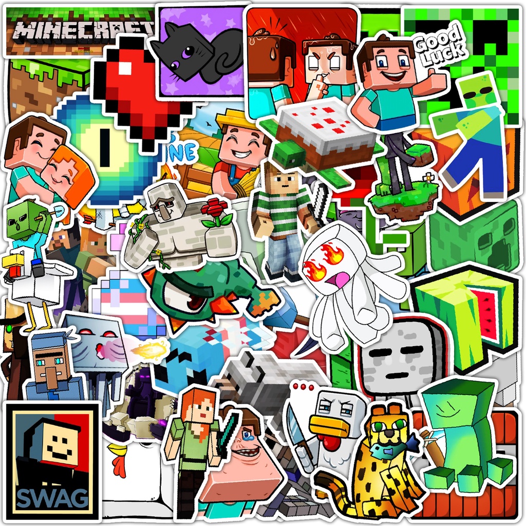Minecraft 50 Autocolantes de Grafite Autocolantes de Grafite para ...
