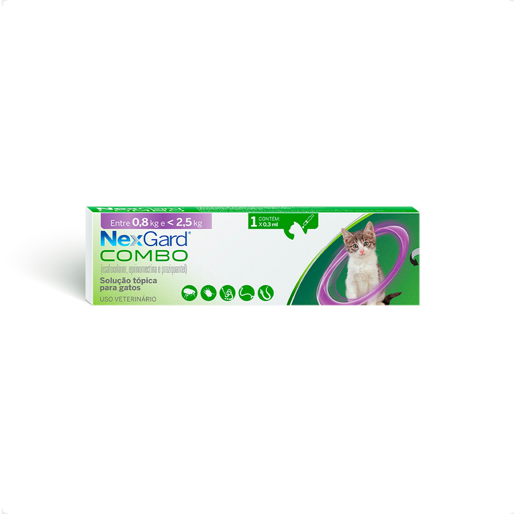 NexGard Combo Gatos 0,8 Kg a 2,5 Kg - 1 Aplicador 0,3 ml | Shopee Brasil