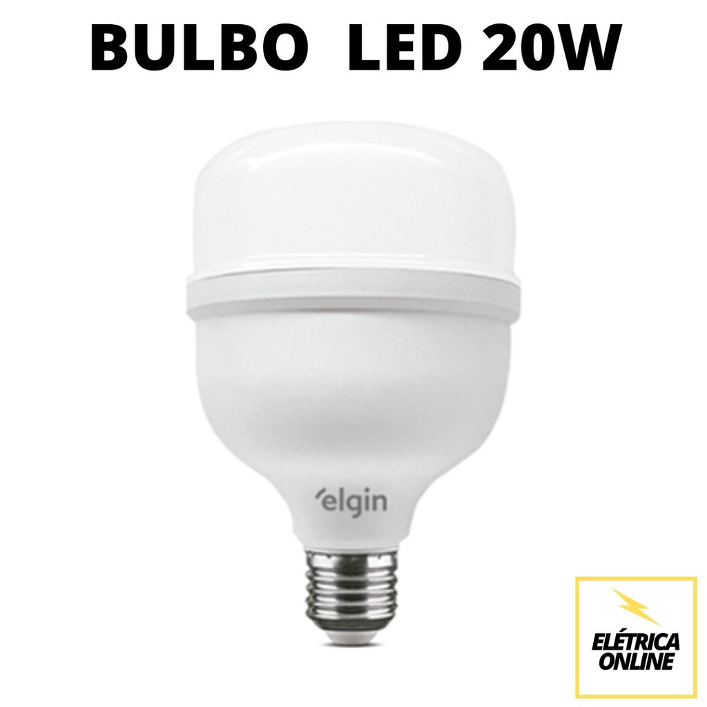 Kit 5 Lâmpadas LED Bulbo 20w Alta Potência 6500K Branco Frio - ELGIN | Shopee Brasil