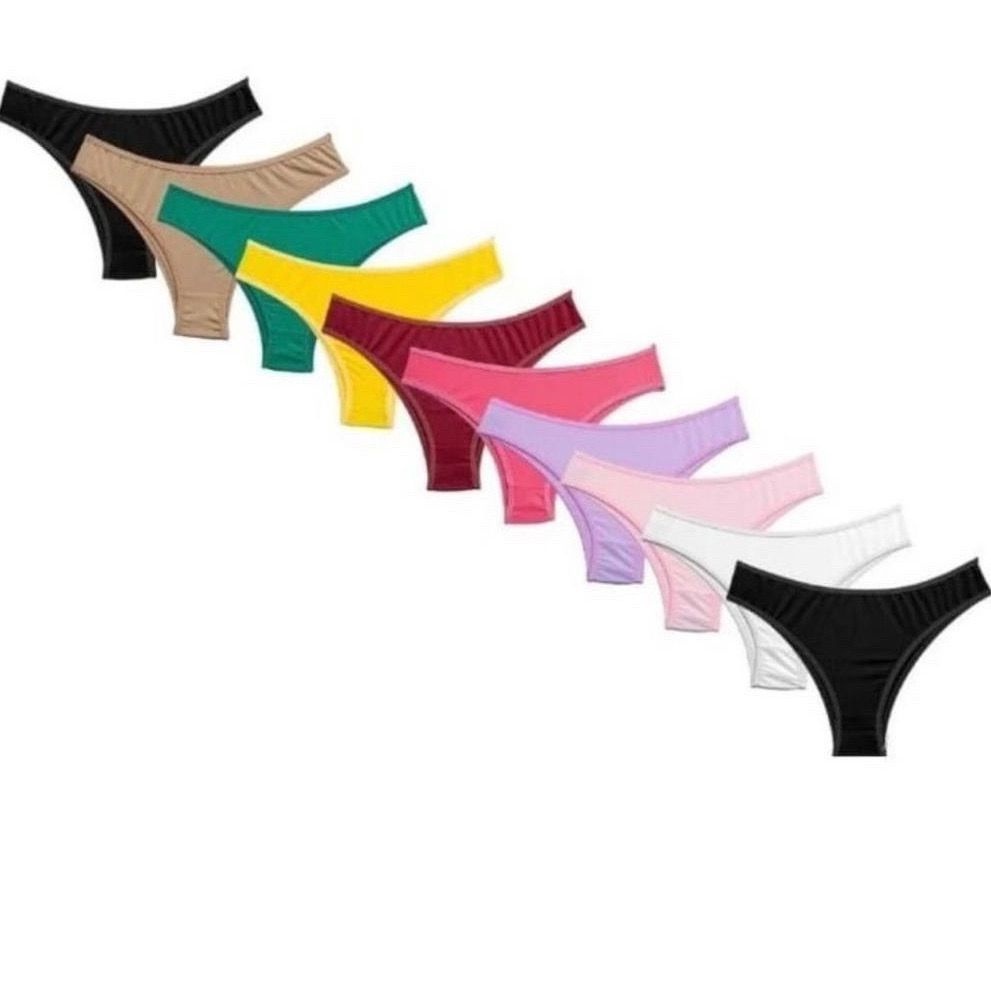 Kit 12 Calcinhas Conforto Microfibra Lisa e Estampada | Shopee Brasil