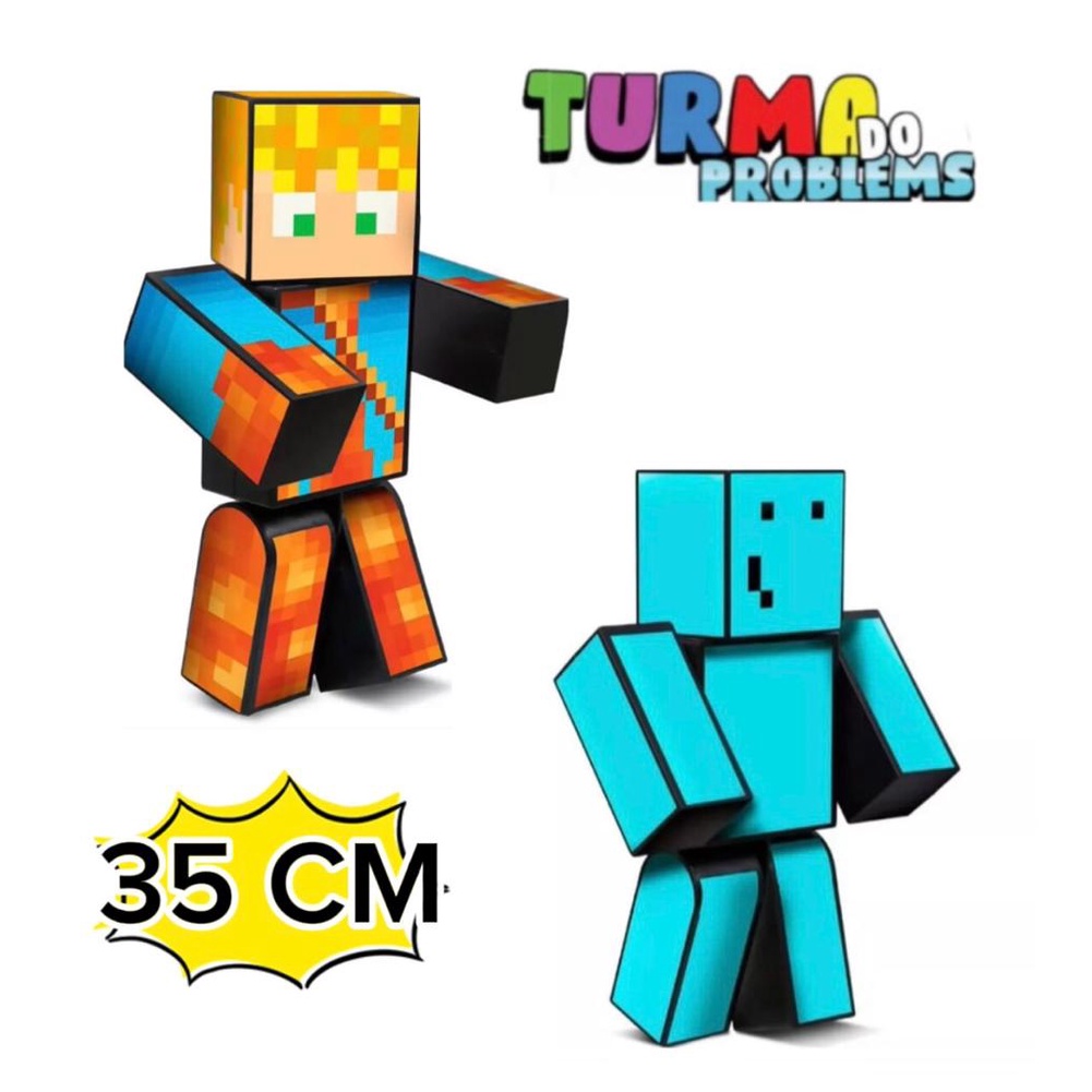 Boneco Lopers E Problems 35cm Minecraft Gamers Original | Shopee Brasil