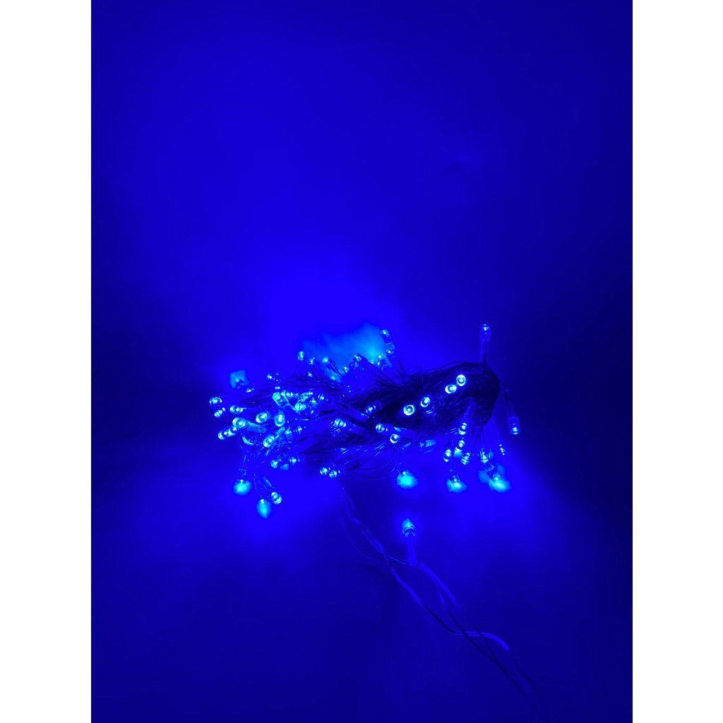 Pisca Pisca Azul C/ Fio Transparente 100 Leds 8 Funções 127v Ou 220v 10 ...