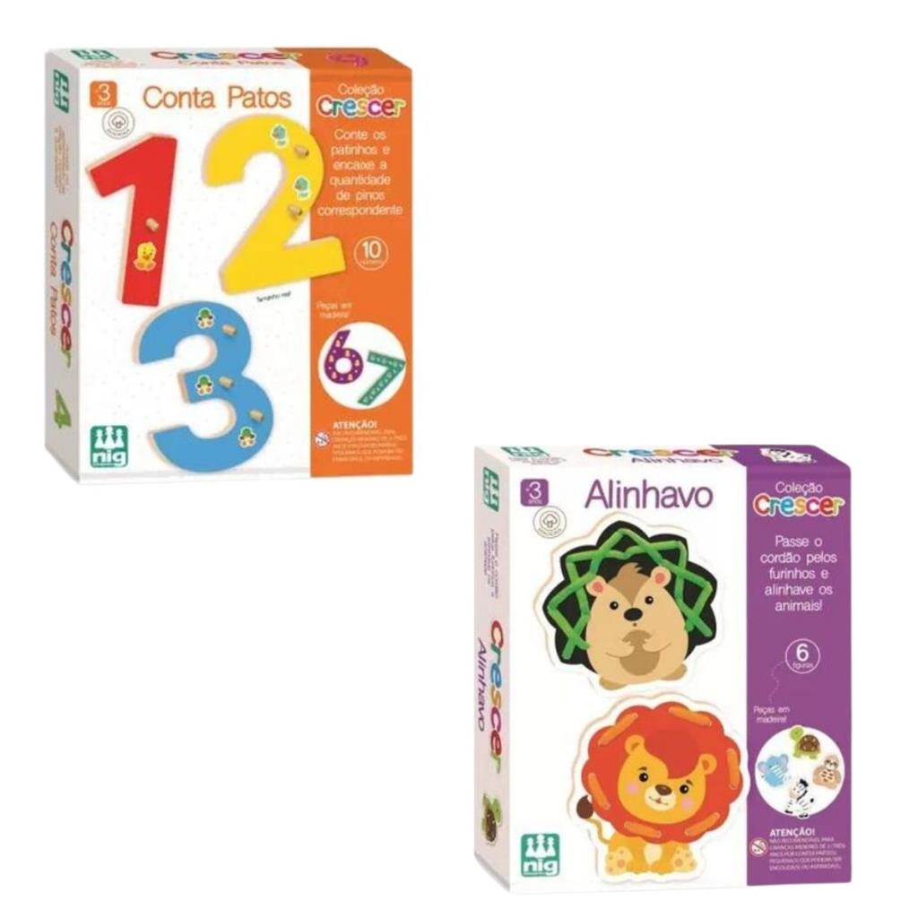 Kit Educativo Conta Patos + Alinhavo Colecao Crescer Nig | Shopee Brasil