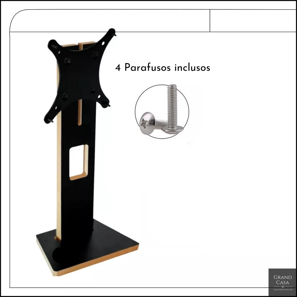 Suporte Pro Eleva Monitor Ergonômico Base Universal MDF | Shopee Brasil