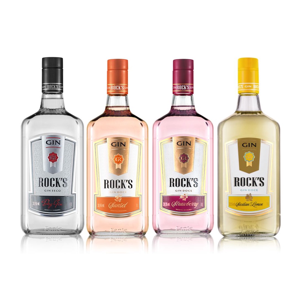 Gin Rocks 1000ml Sabores Tradicional Sunset Strawberry un | Shopee Brasil