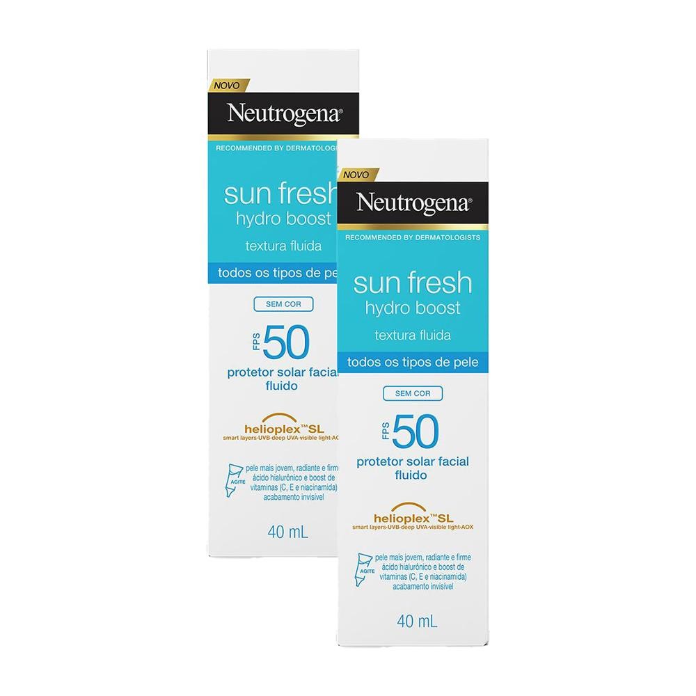 Kit com 2 Protetor Solar Neutrogena Sun Fresh Hydro Boost Sem Cor FPS50 ...