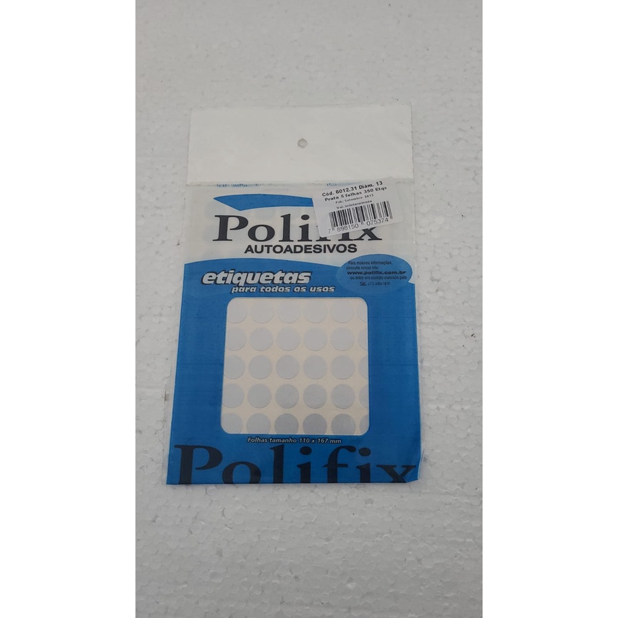 Etiqueta Redonda Prata OU Preta - Polifix | Shopee Brasil