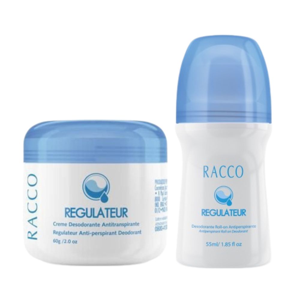 Kit Unissex Regulateur Desodorante em Creme 60g + Rollon 55mL Racco ...