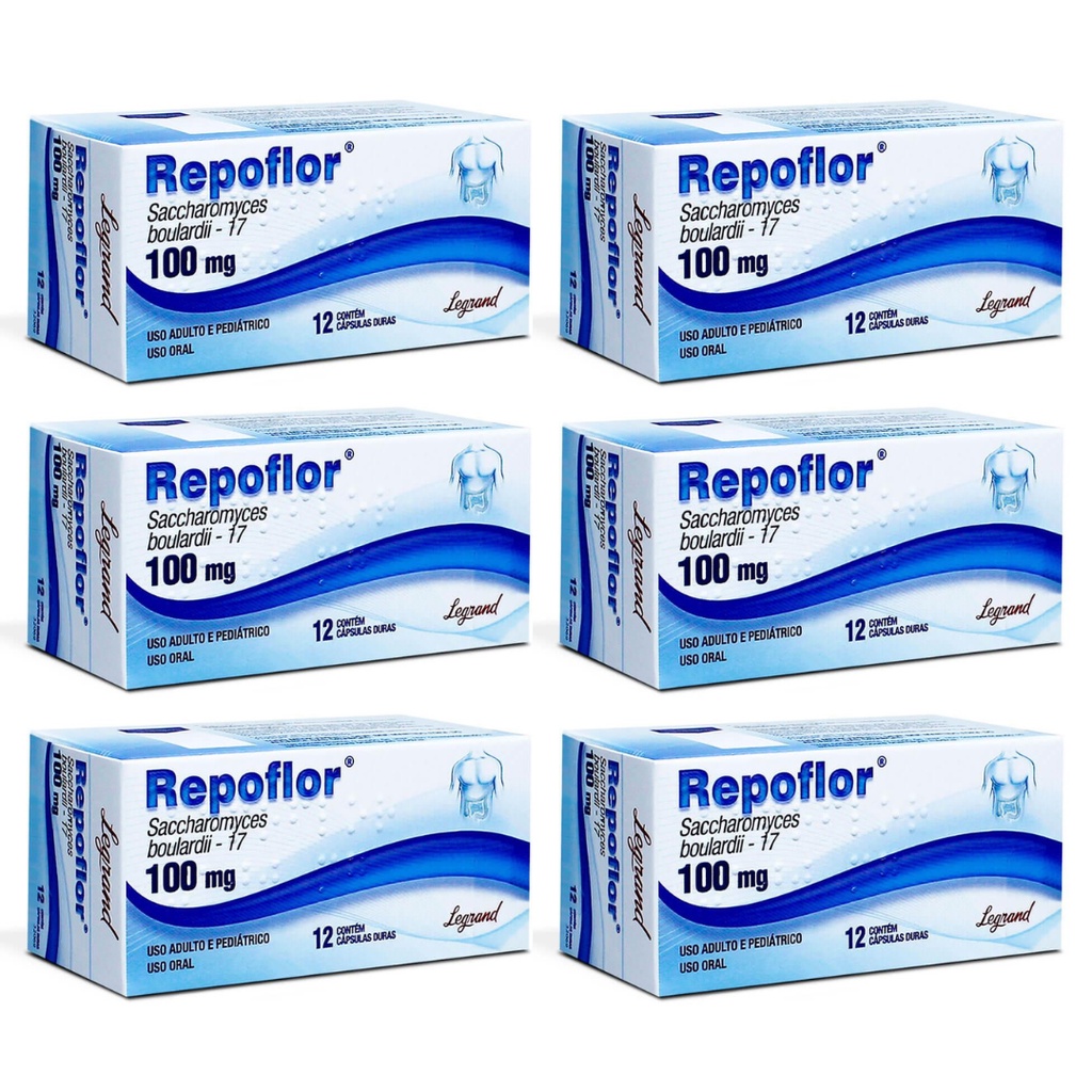Kit 6x Repoflor 100 mg Com 12 Cápsulas Repositor de Flora Intestinal ...