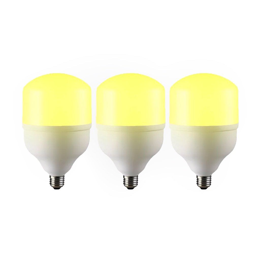 Kit 3 Lâmpada Led Bulbo Econômica 30w 3000k Branco Quente Luz Amarela ...