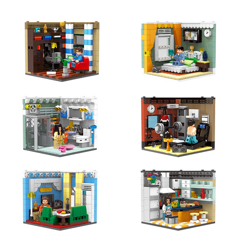 2100pcs City Mini House 6 In 1 Creator Building Blocks Cozinha Sala De ...