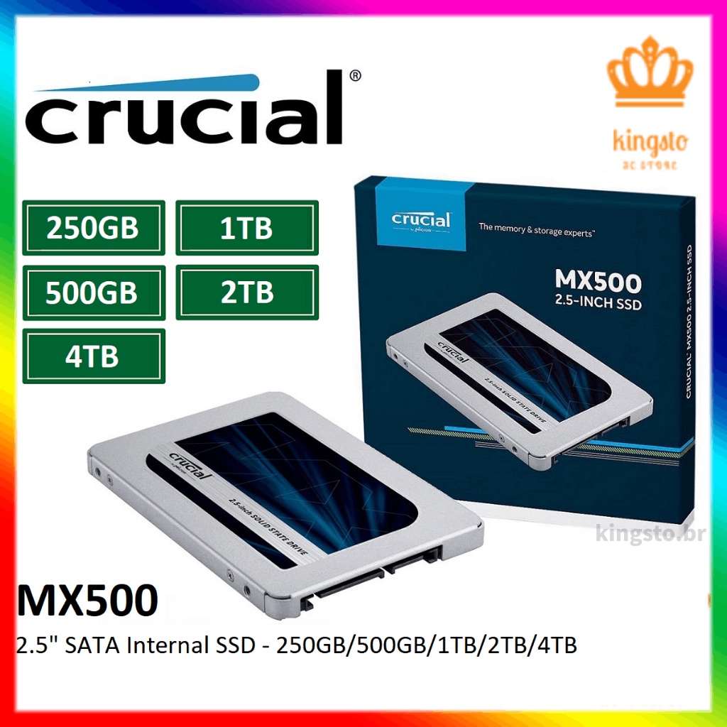 2T Crucial MX500 2.5 " SSD SATA Interna Unidade De Estado Sólido SATA3 Interface De ...
