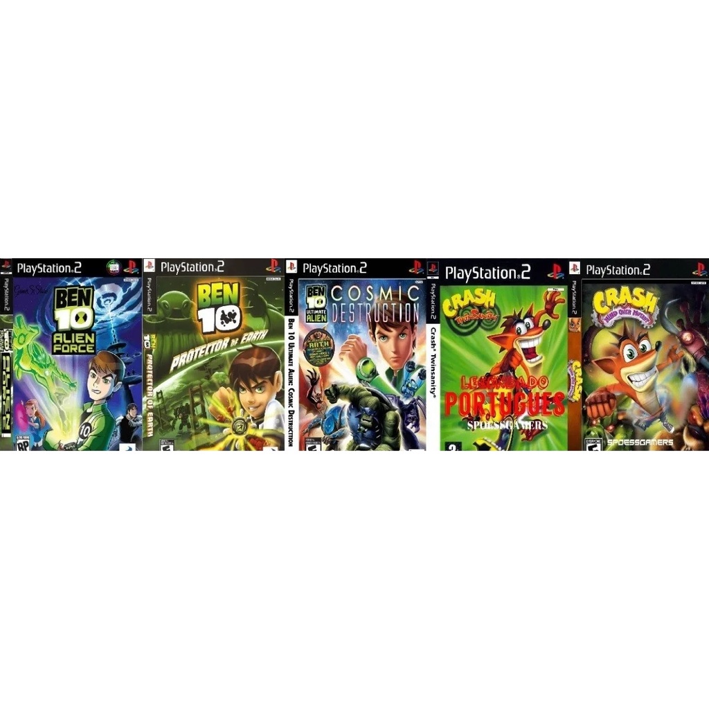 5 Jogos Ps2 Ben 10 E Crash | Shopee Brasil
