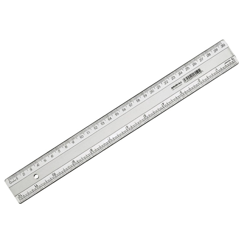 REGUA PLASTICA SUPER COM CENTIMETROS E POLEGADAS CRISTAL 30CM - WALEU ...