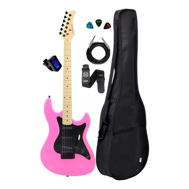 Guitarra Eletrica Strinberg Sts100 Rosa Capa + Acessorios | Shopee Brasil