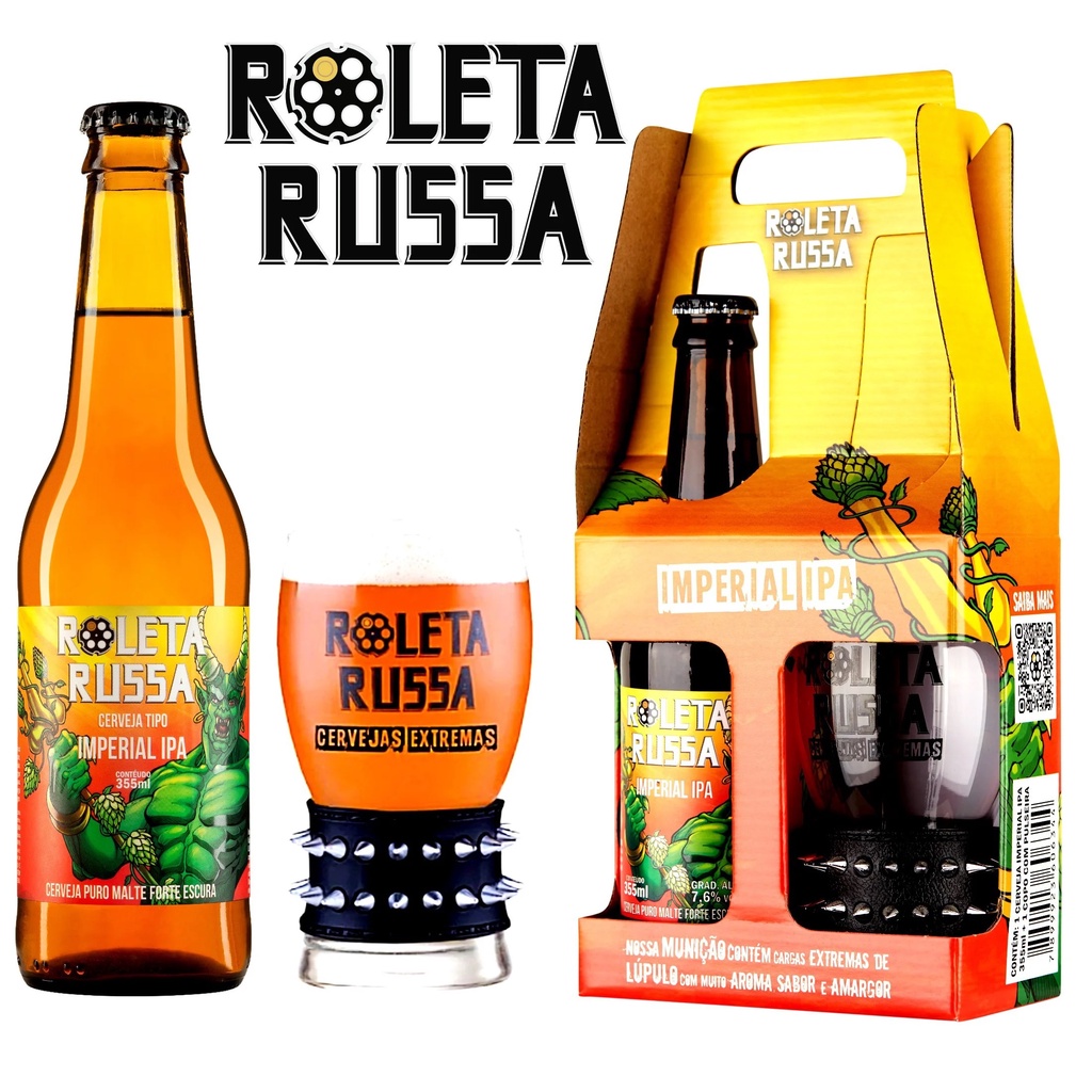 Kit Roleta Russa Imperial Ipa Long Neck 355Ml + Copo 320Ml | Shopee Brasil