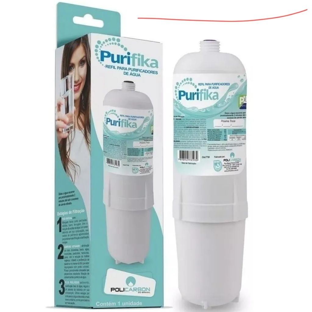 Filtro Refil Vela Purifika Policarbon Compatível Purificadores e Bebedouros de agua Soft ...