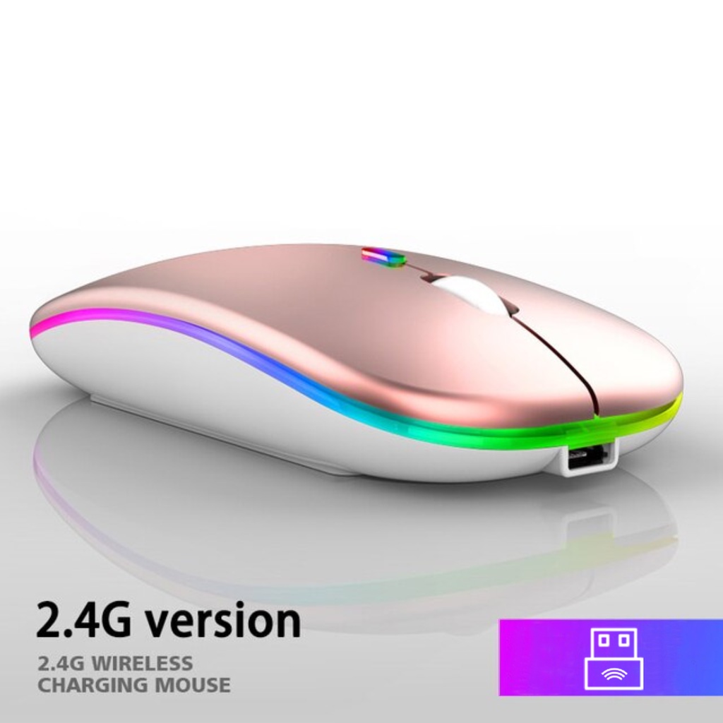 Mouse Sem Fio Recarregavel Bluetooth Wireless Led Rgb | Shopee Brasil