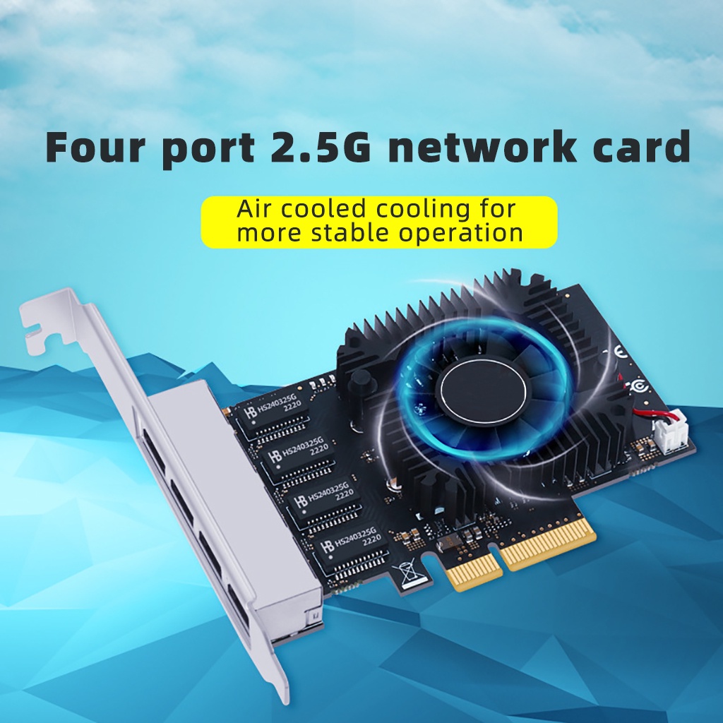 Placa De Rede JMT 4 Portas RJ45 RTL8245F Gigabit Ethernet PCI Express-E ...