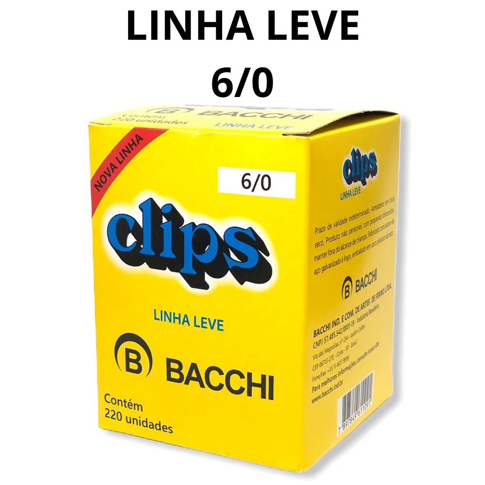 Clips Galvanizado Linha Leve BACCHI - 6/0 C/220 | Shopee Brasil
