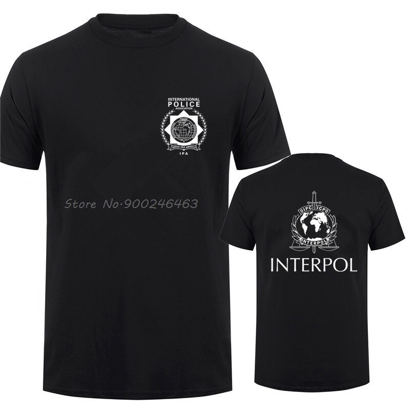 Polícia Internacional T Homens Interpol Tshirt Mans Cool Tshirts Homens ...