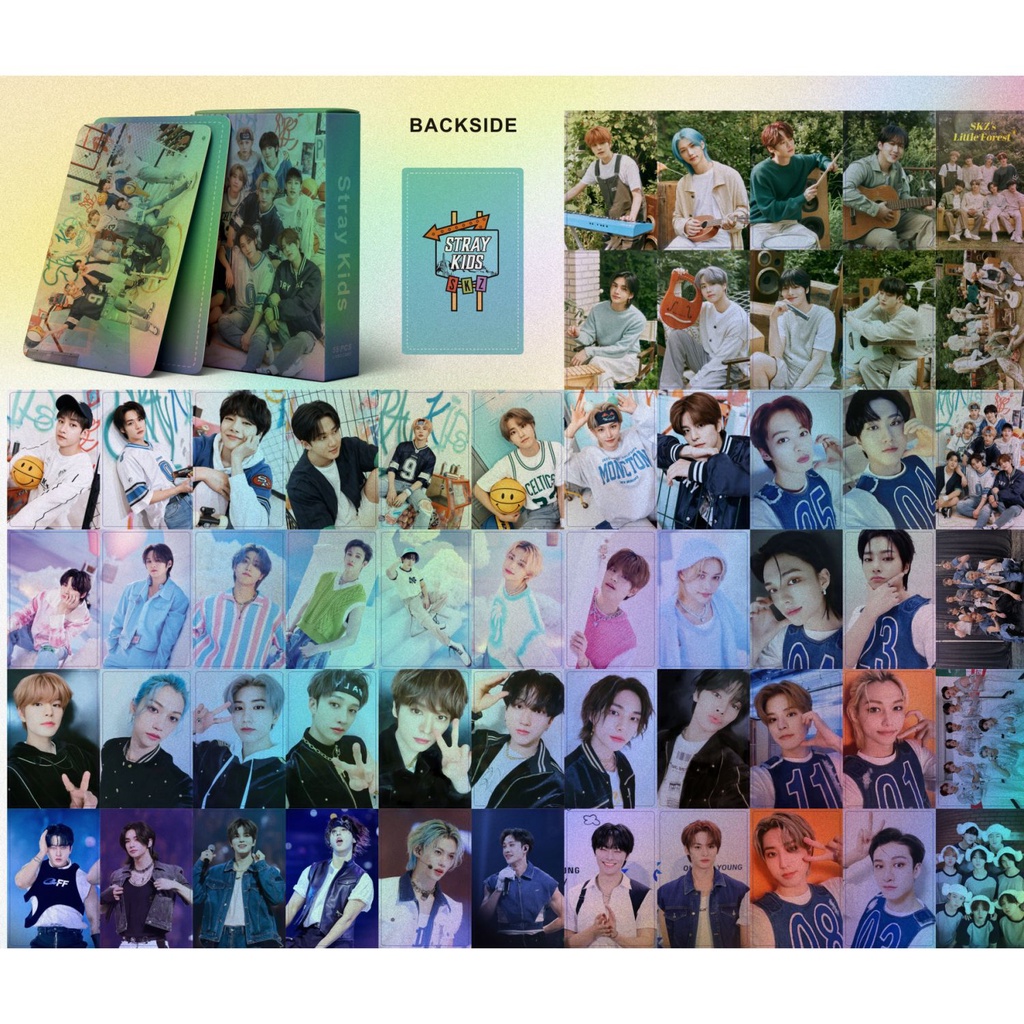 50-55pcs STRAY KIDS Cartões Holográficos Laser Lomo-STAR Leave Album ...