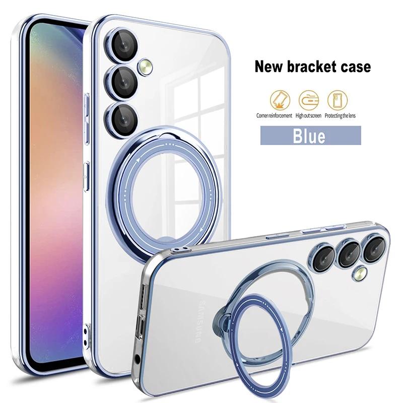 Para Samsung Galaxy S22 S23 Ultra S20FE S22 + S23Plus S24 Capa 360 ° Suporte Magnético Magsafe ...