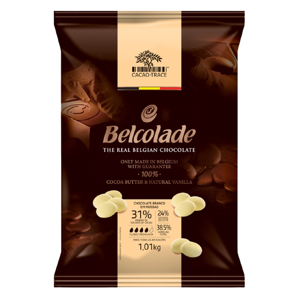 CHOCOLATE BELGA BELCOLADE BLANC (BRANCO) 1KG - PURATOS | Shopee Brasil