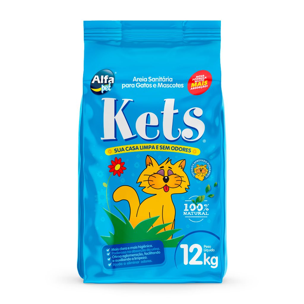 Areia Sanitária Kets para Gatos e Mascotes 12Kg | Shopee Brasil