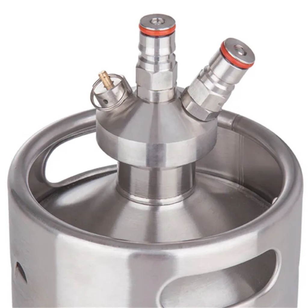 Mini Barril Keg Growler em Inox 5 Litros com tampa ball lock | Shopee ...