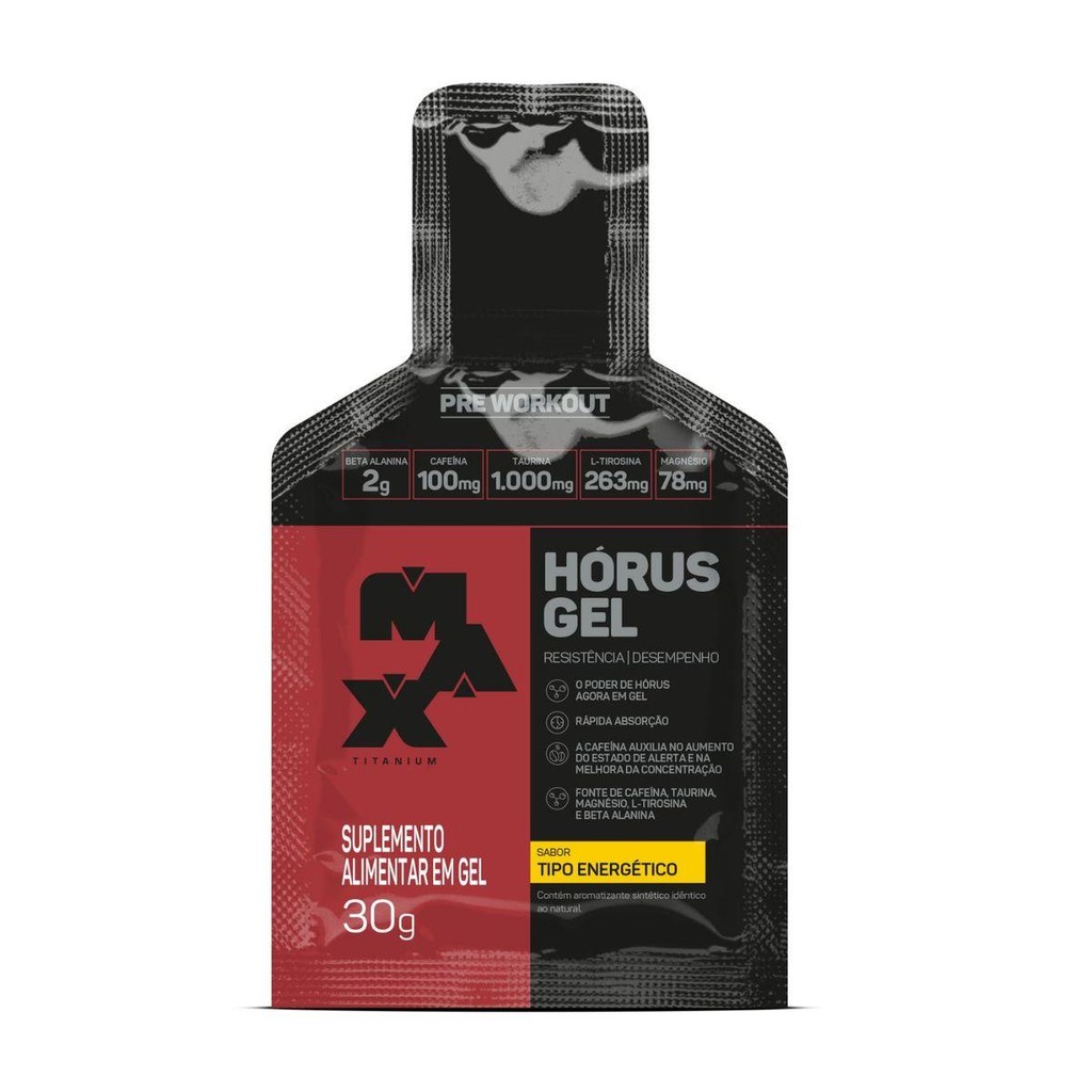 Pré Treino Horus Gel C/10 Sachês De 30g Max Titanium | Shopee Brasil