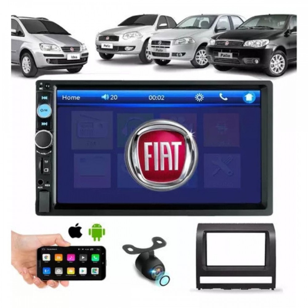 Central Multimídia 2 Din Mp5 Fiat Palio Siena Câmera Moldura | Shopee Brasil