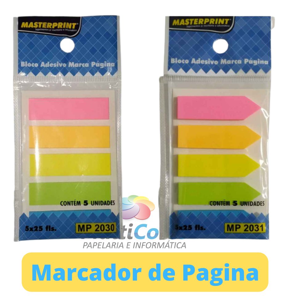 Bloco de Notas Adesivo Post-it Marcador de Página Flag Postit 5 cores ...