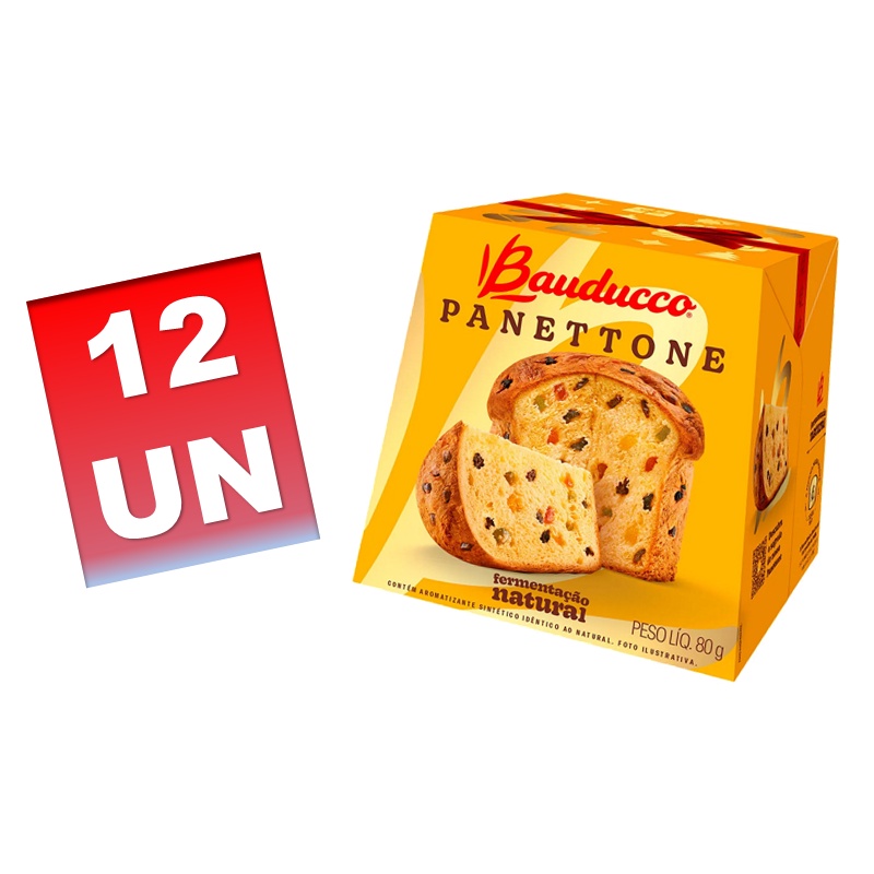 Kit 12 Mini Panettone Bauducco 80g Panetone Tradicional Frutas | Shopee ...