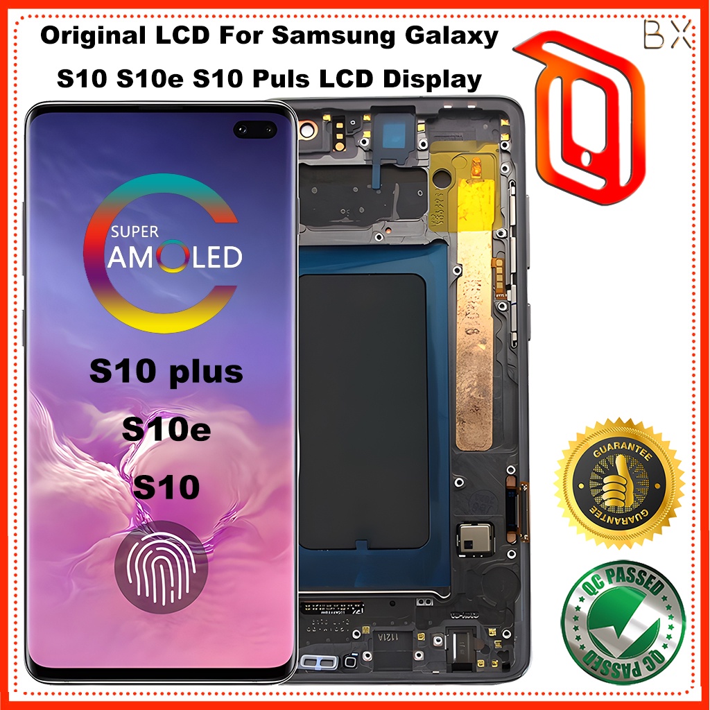 LCD Original Para Samsung Galaxy S10 S10e S10 Plus Montagem Do Digitalizador De Tela Sensível Ao ...