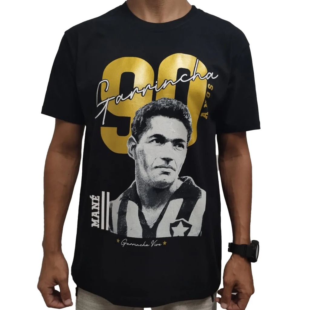 Camisa Garrincha 90 Anos Preta | Shopee Brasil