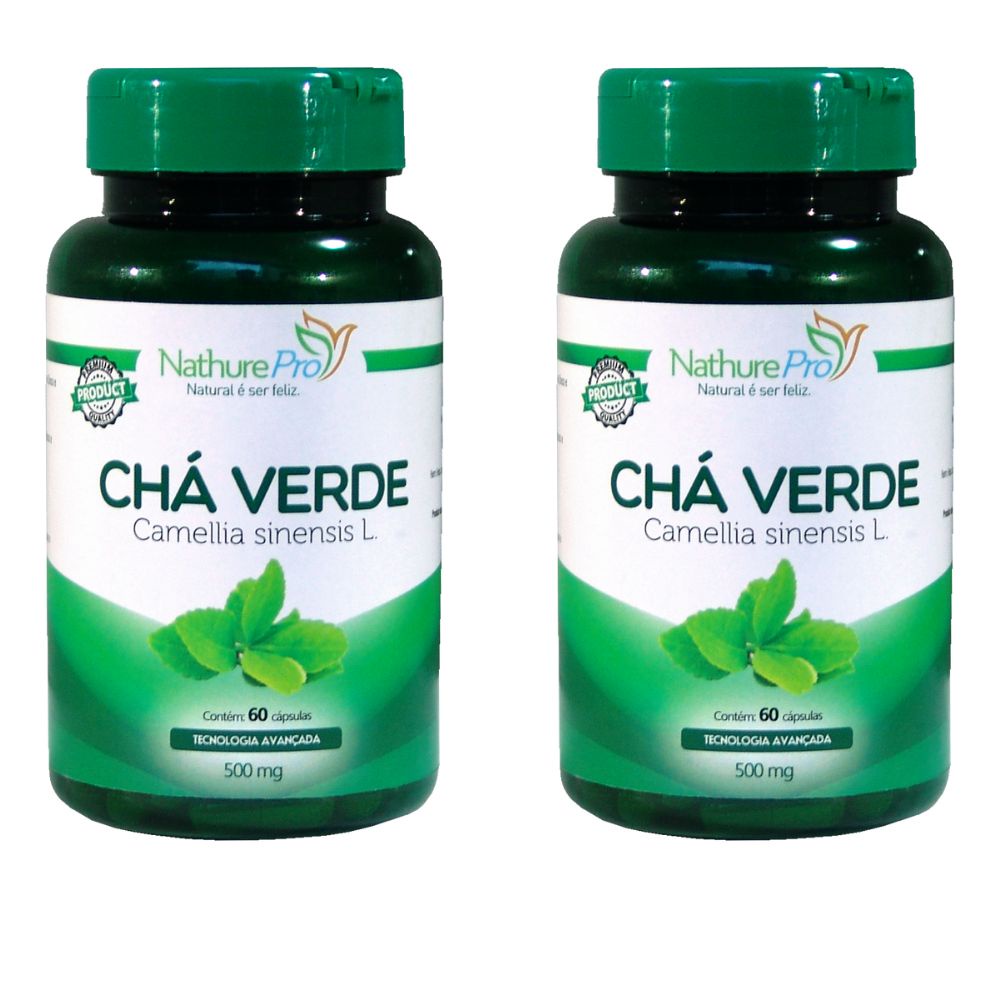 Kit 2 Suplemento Alimentar - Chá Verde 60 Cápsulas 500mg - Matéria prima importada! | Shopee Brasil