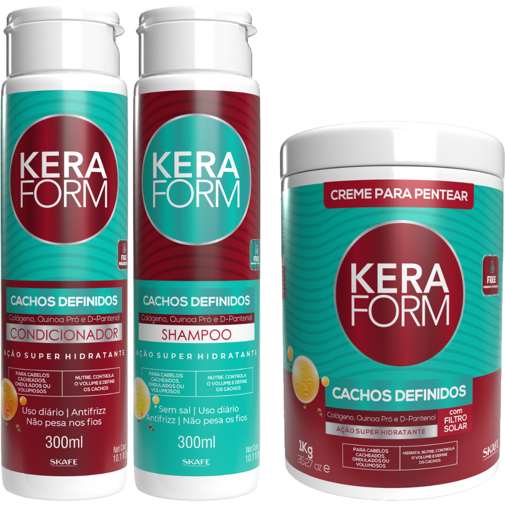 Kit Keraform Cachos Definidos - Shampoo 300ml | Condicionador 300ml ...