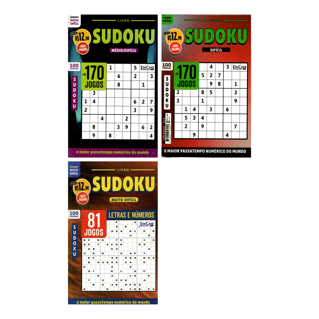 Kit 3 Livros Sudoku Passatempo Numérico | Shopee Brasil