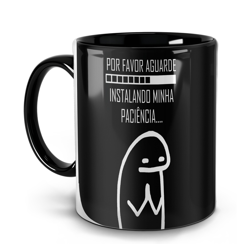 Caneca Alça Inter/ Preta Meme Flork - Instalando Minha Paciência ...