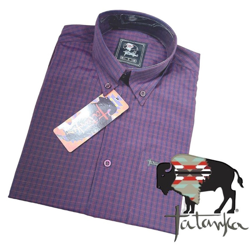 Camisa Social Masculina Manga Curta Tatanka Roxa TTK16 | Shopee Brasil