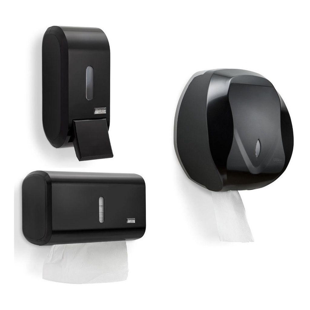 Dispenser Porta Sabonete + Toalheiro + Higienico Premisse - DARK ...